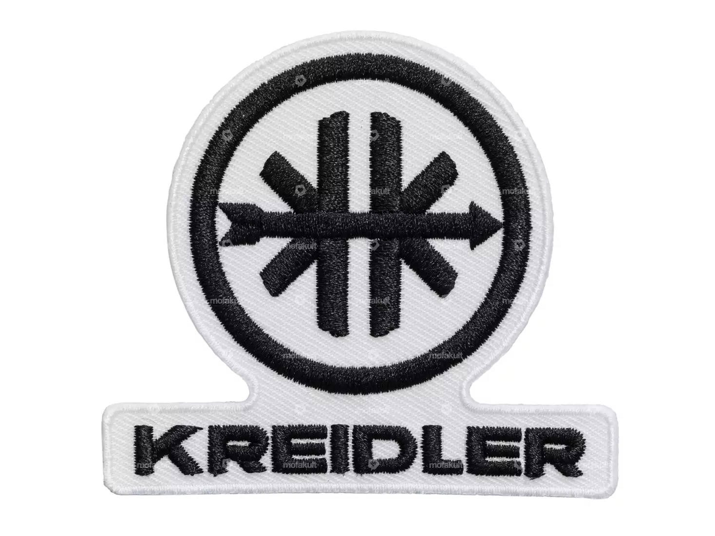 mk-Merch Aufnäher «Kreidler» 75 x 65 mm schwarz / weiss | mofakult