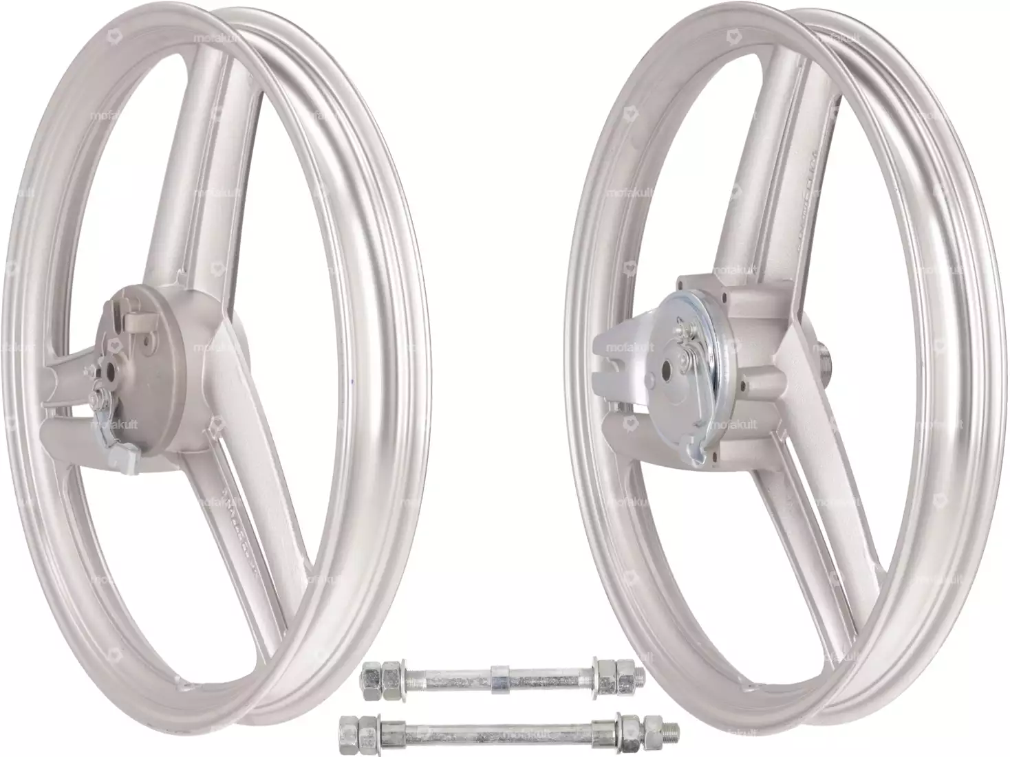 Wheel set 17" cast silver (3/6 spoke) | Peugeot 103 | mofakult