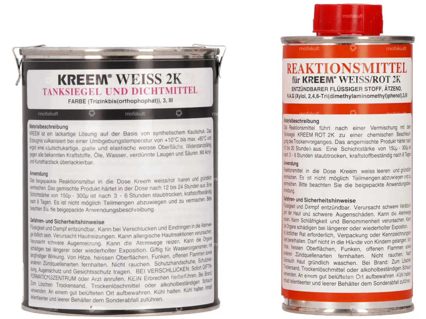 KREEM Tanksiegel weiss 2K für 12 L Tank mit Dicht- und Reaktionsmittel ...