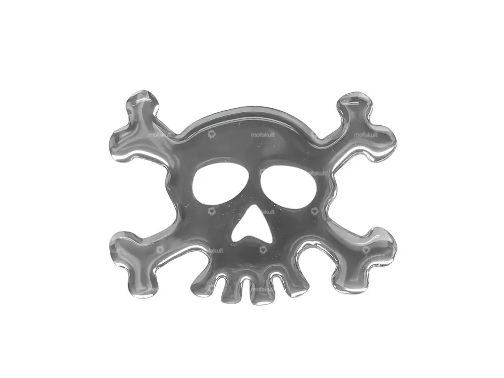 Totenkopf Sticker / Gelkleber 3D Chrom | mofakult