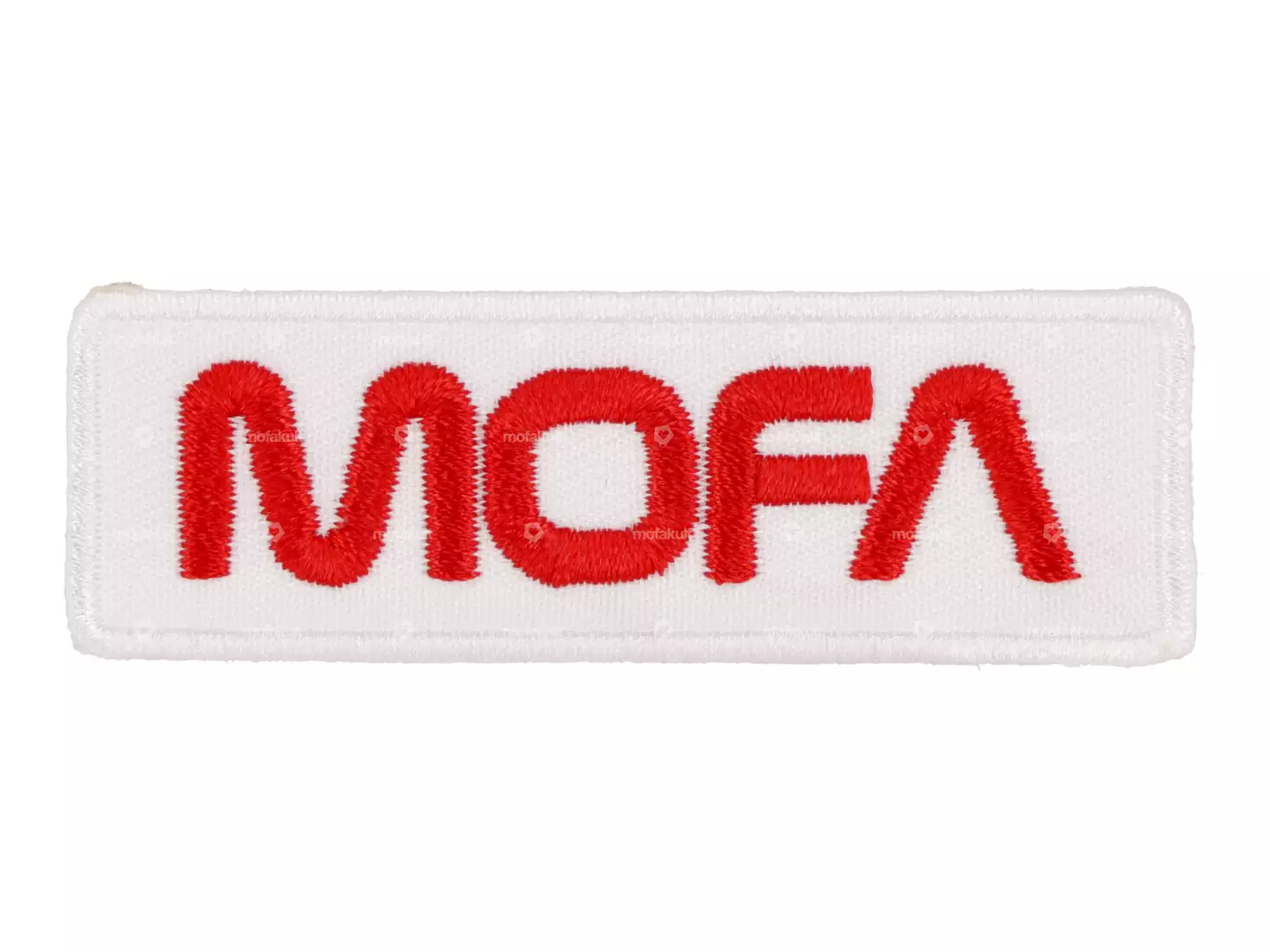 mk-Merch Aufnäher «MOFA» 60 x 20 mm weiss / rot | mofakult