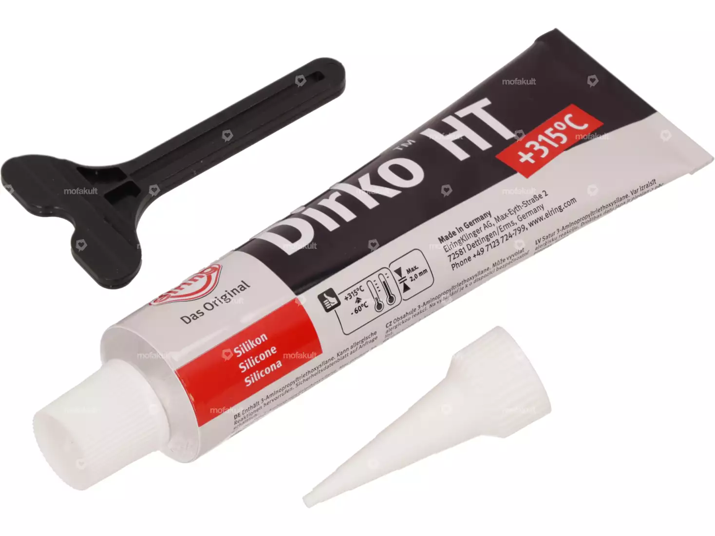 Elring Dirko HT Dichtmasse schwarz (Silikon) 70 ml dauerelastisch bis ...