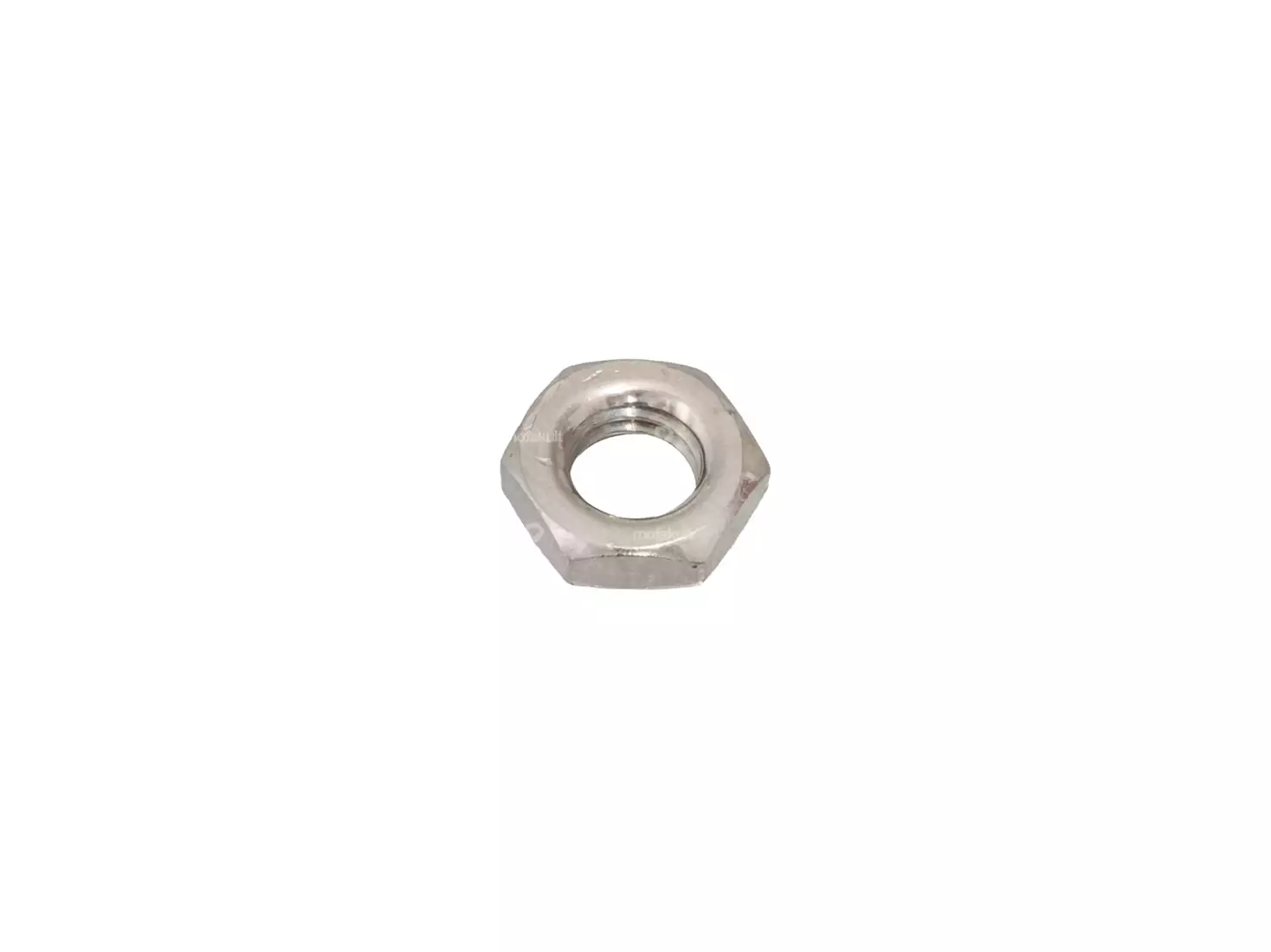 Mutter M6 halbhoch Messing vernickelt | mofakult