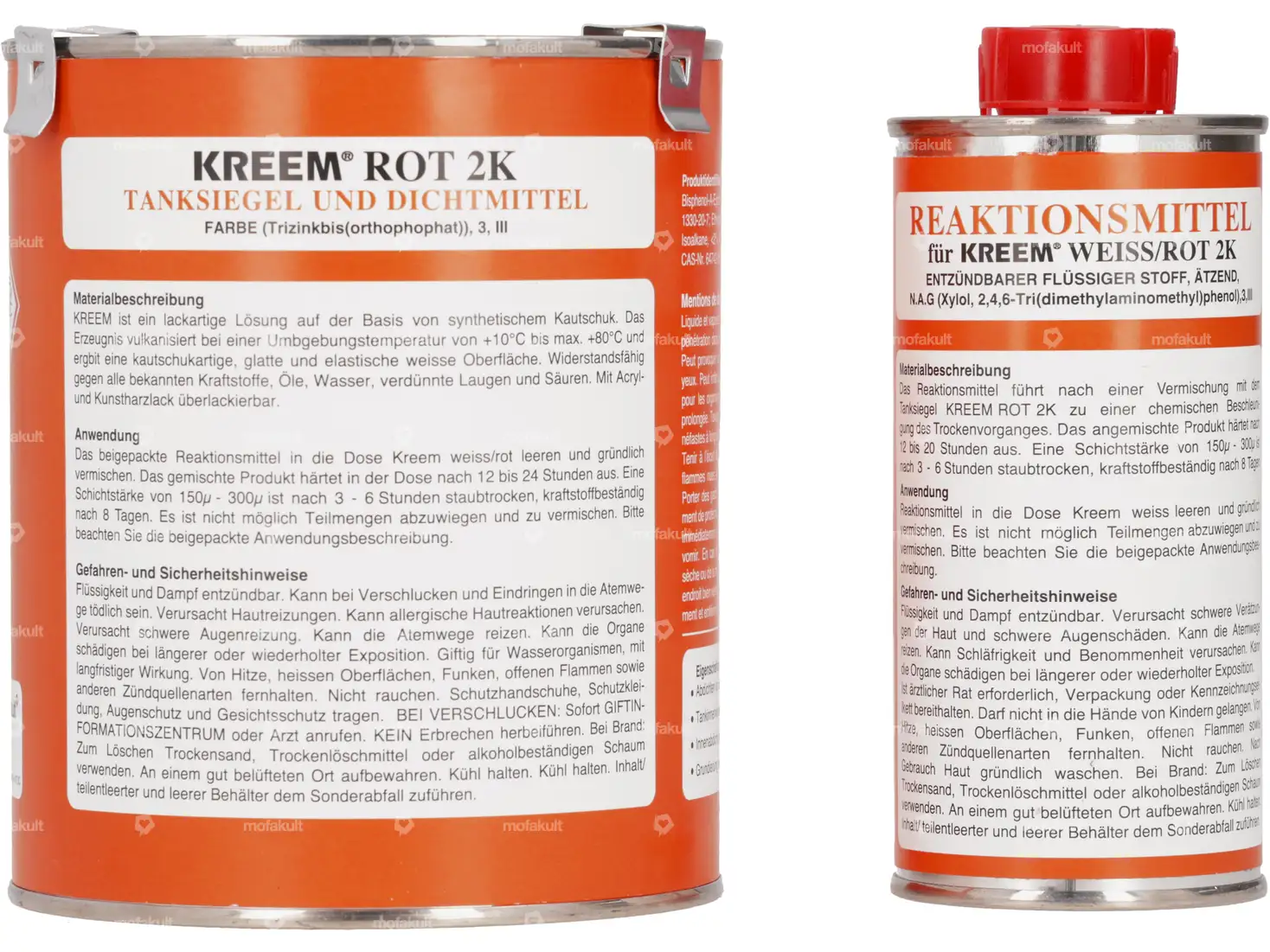 KREEM Tanksiegel rot 2K für 25 L Tank mit Dicht- und Reaktionsmittel ...