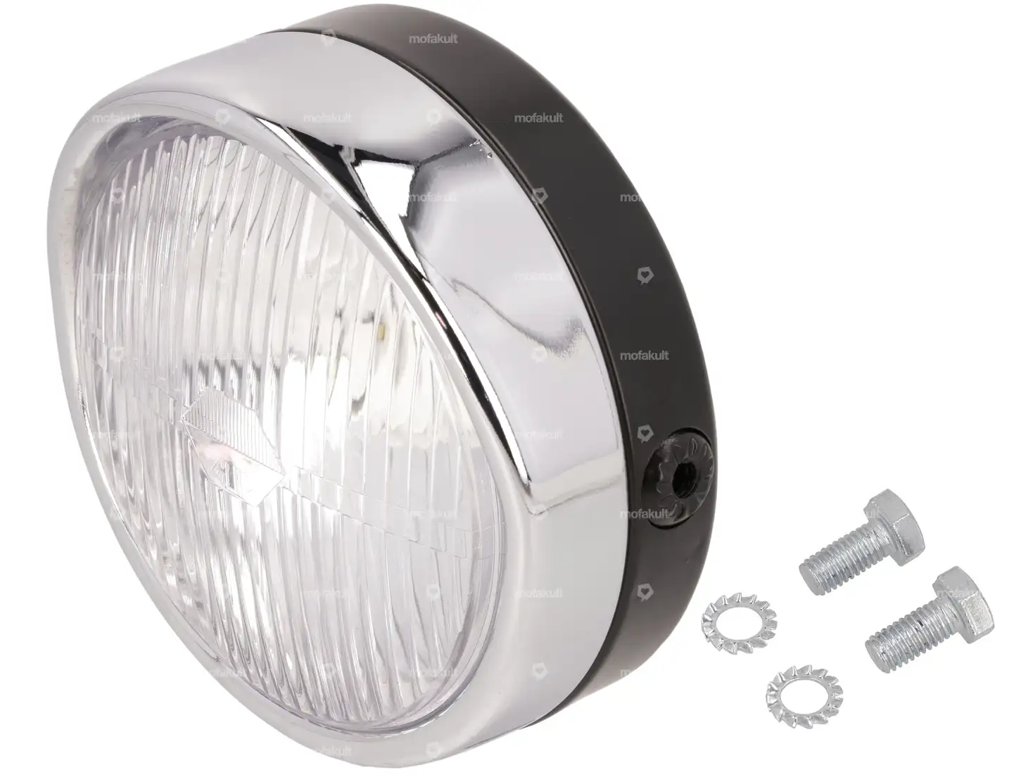 Phare GUIA rond Ø 14 cm chrome / noir (spoiler) | mofakult