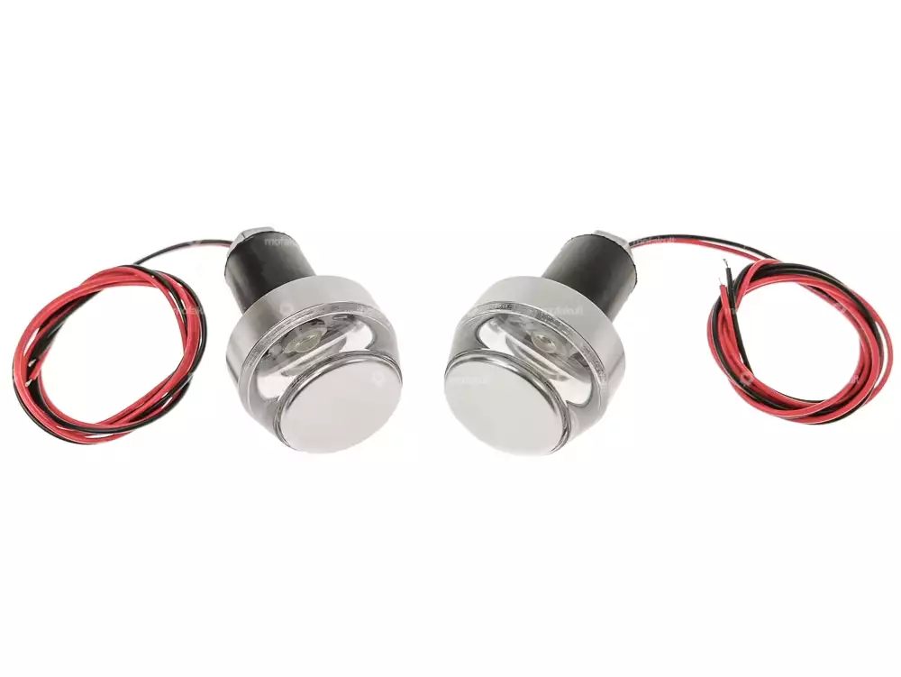 66HEROES Blinker-Set LED 12V DC silber (Montage am Lenker) | mofakult