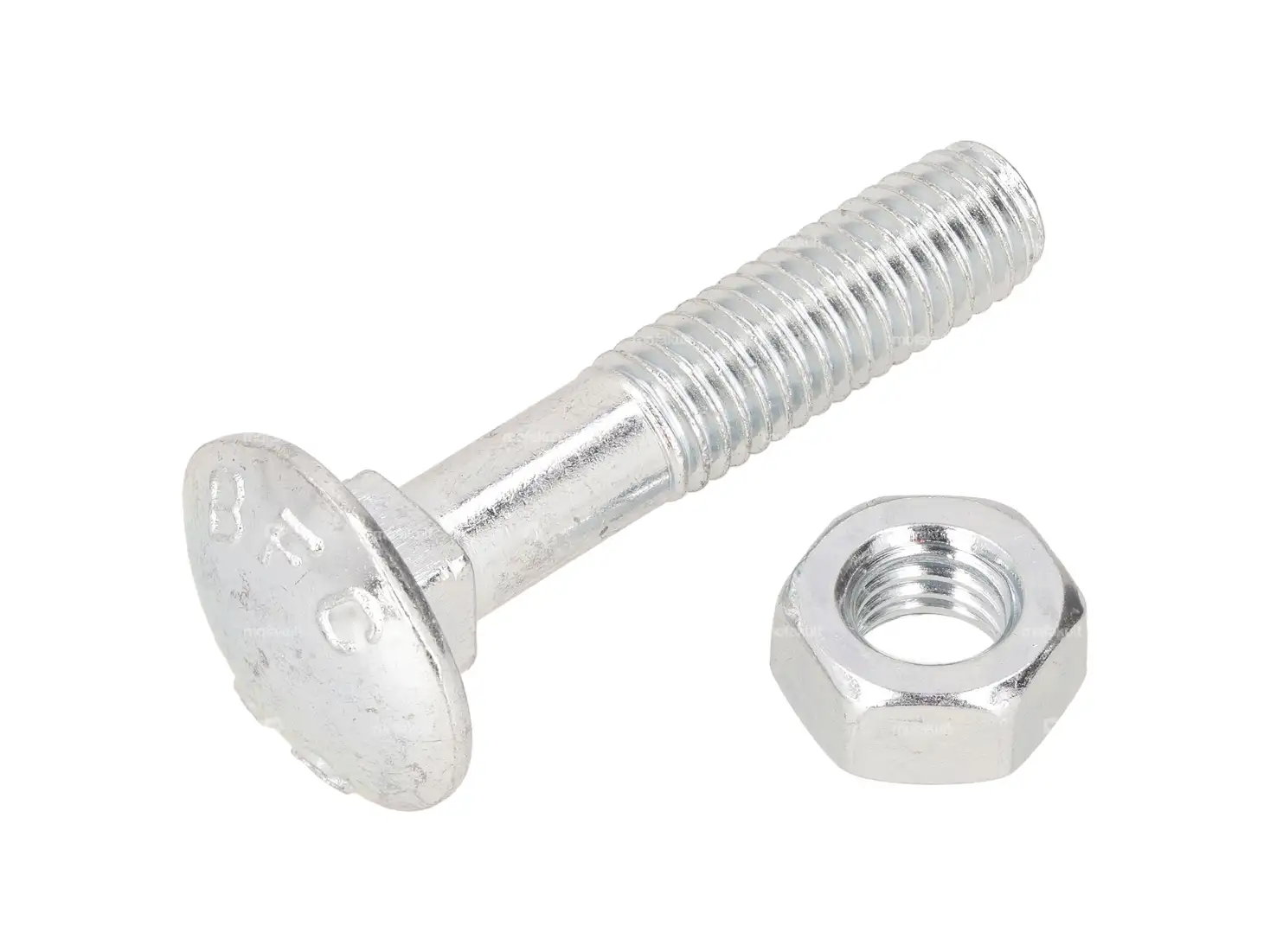 M8x40 carriage bolt, galvanized shank with nut | mofakult
