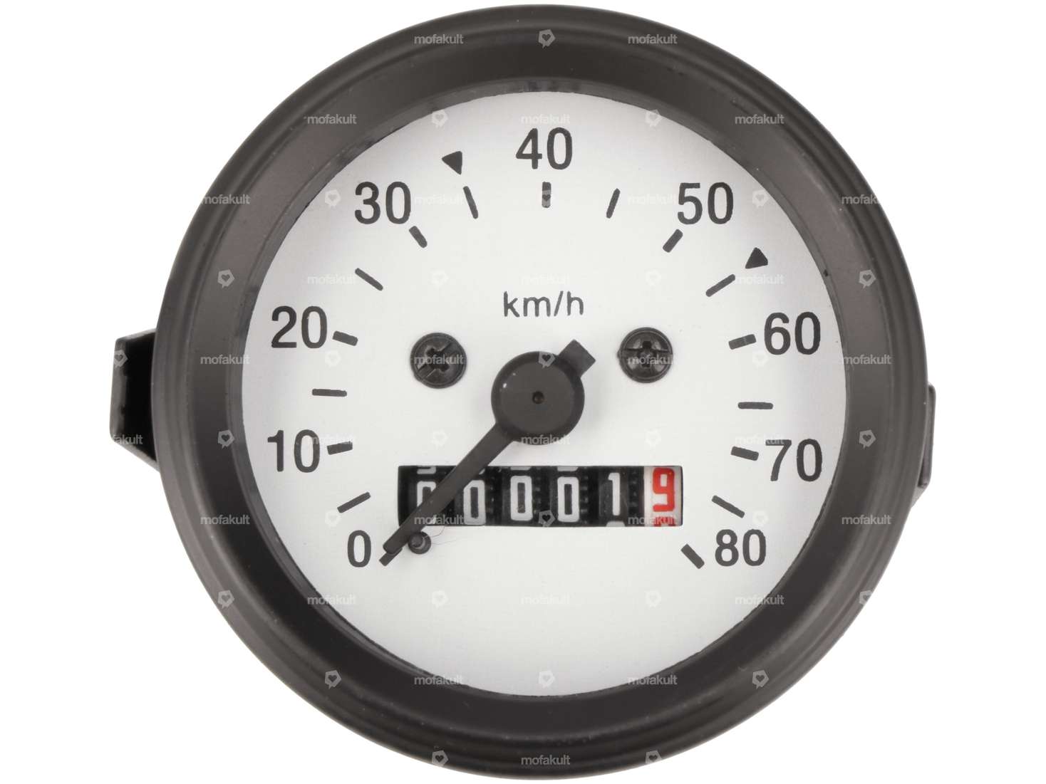 Speedometer 80 km/h Ø 60 mm illuminated (white dial) | mofakult