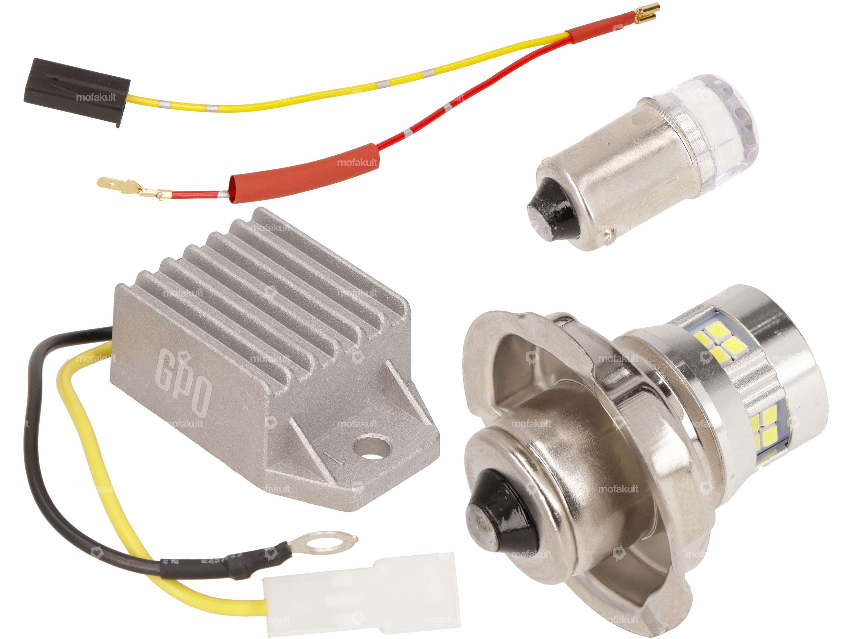 GPO 12V LED set with GPO voltage regulator | Piaggio Ciao, SI, Bravo ...