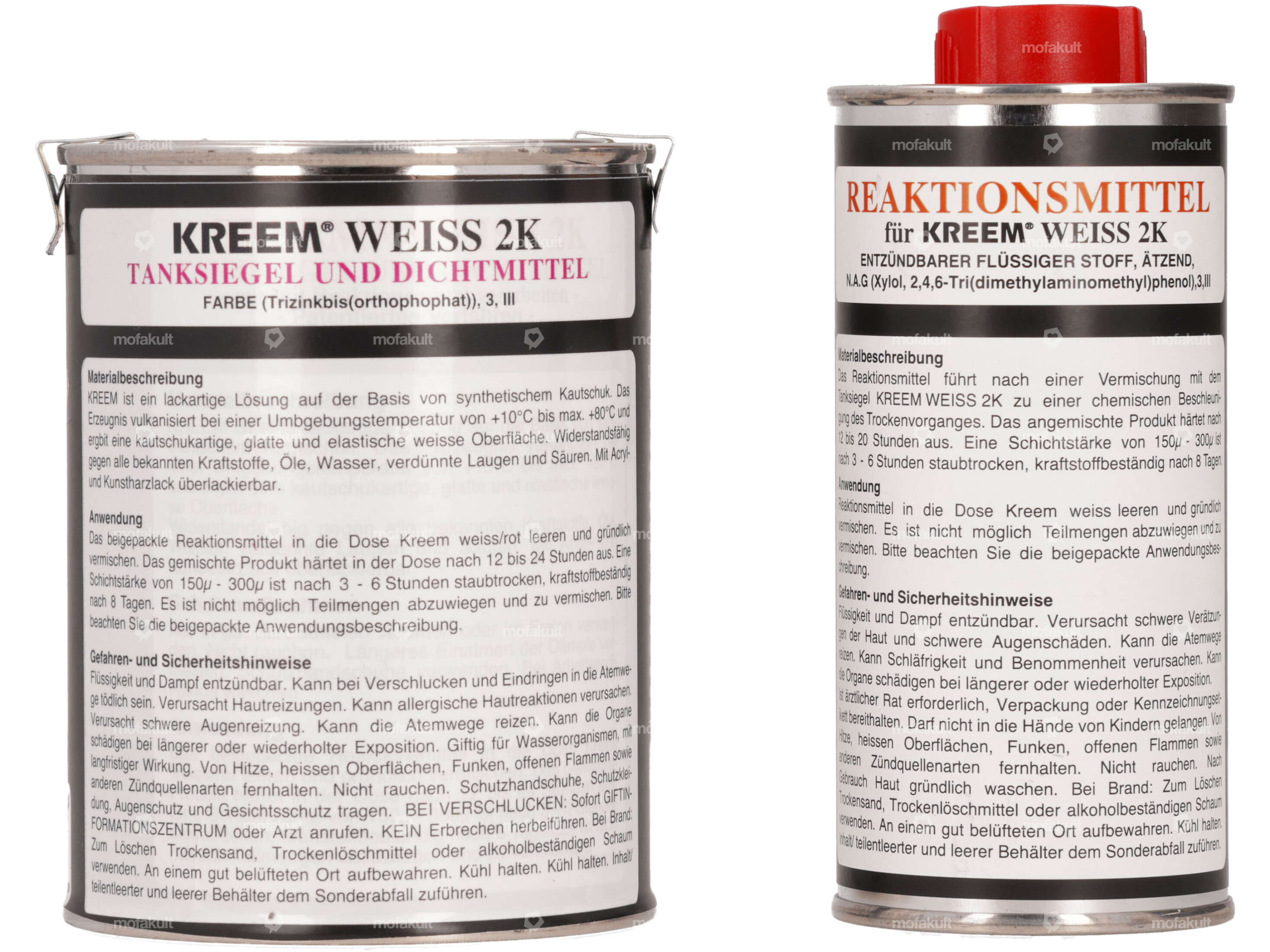 KREEM Tanksiegel weiss 2K für 12 L Tank mit Dicht- und Reaktionsmittel ...